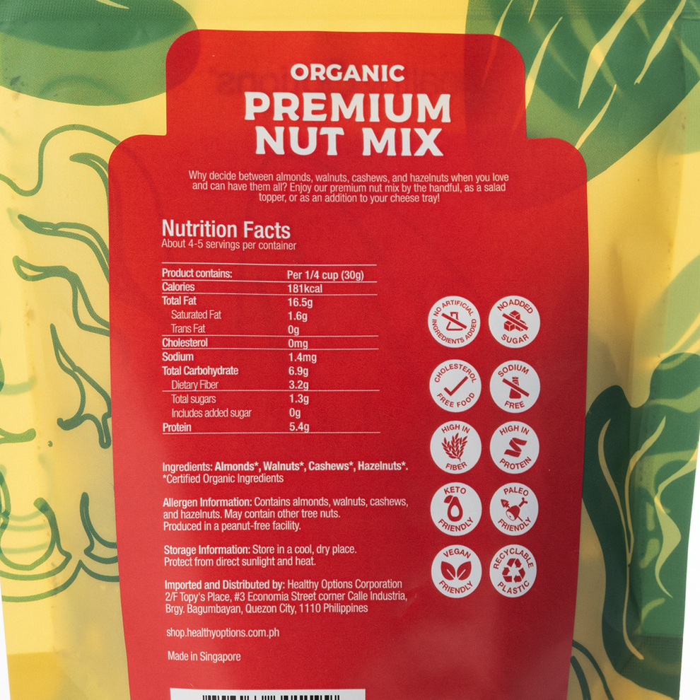 Healthy Options Organic Premium Nut Mix 142g