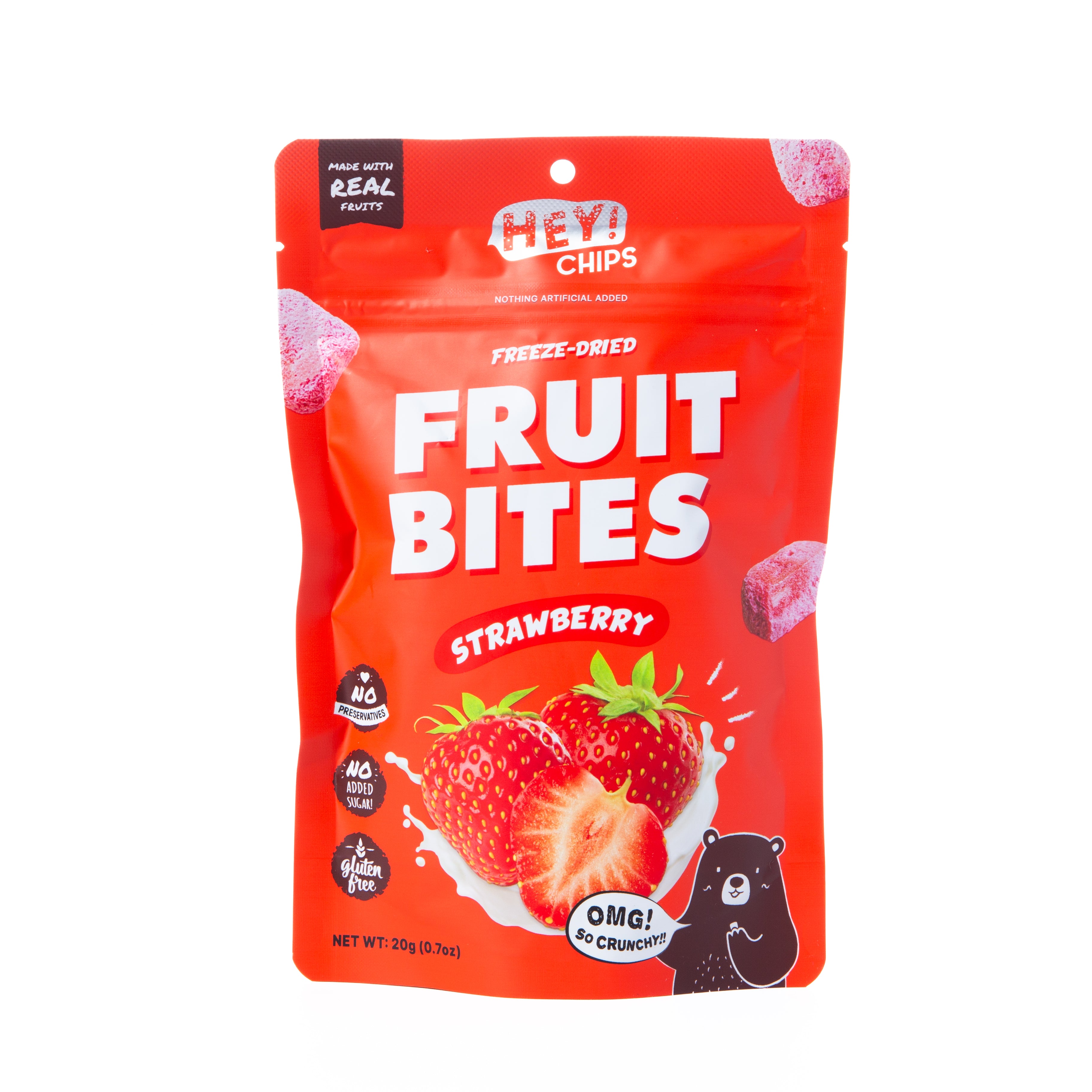 Hey! Chips Freeze-Dried Strawberry Fruit Bites 20g – Healthy Options