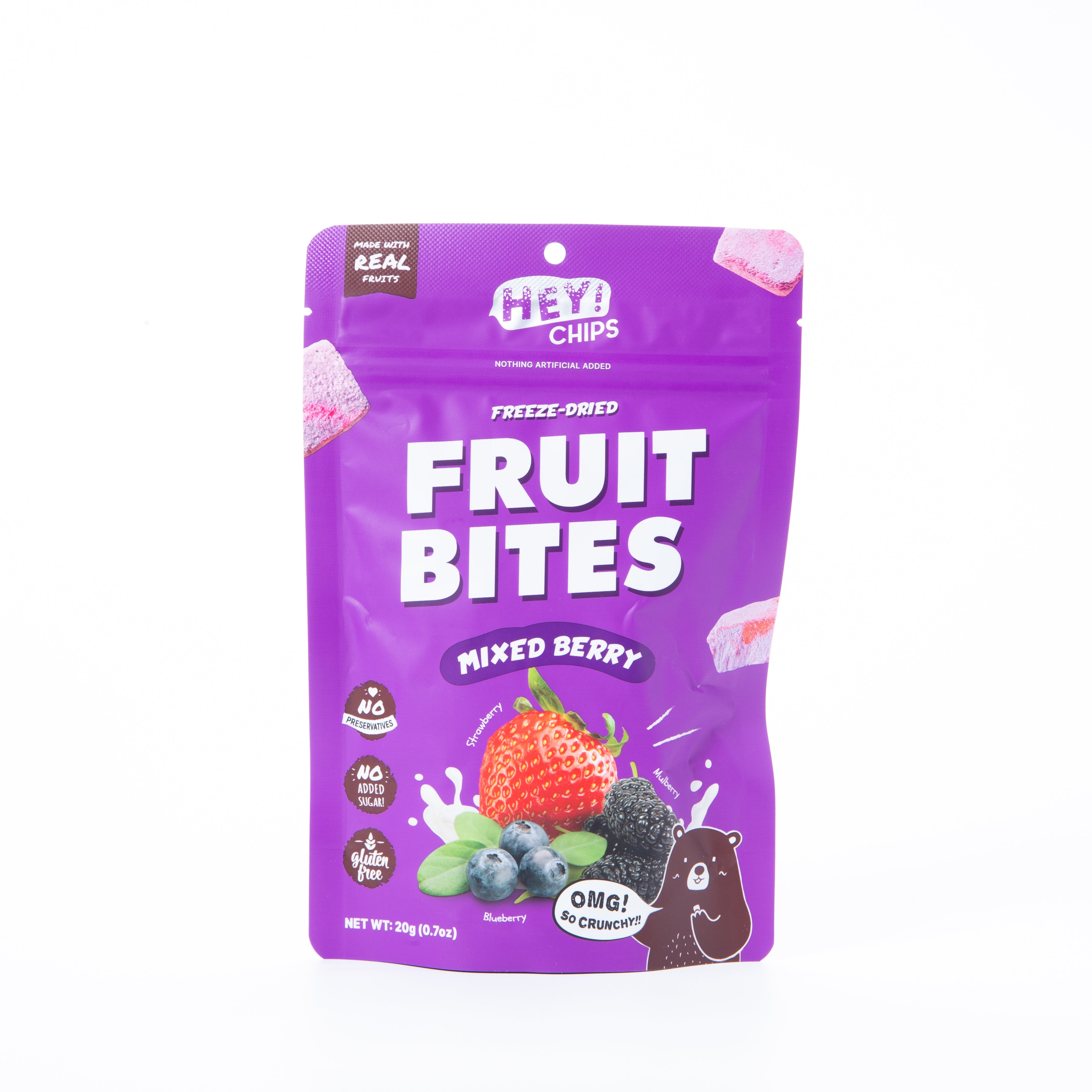 Hey! Chips Freeze-Dried Mixed Berry Fruit Bites 20g – Healthy Options