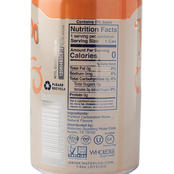 Waterloo Peach Sparkling Water 355ml – Healthy Options